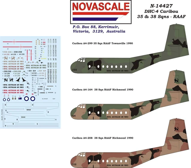 RAAF DECALS DHC-4 Caribou 35&38 Sqns 1/144 Scale N14427 £8.58 - PicClick UK