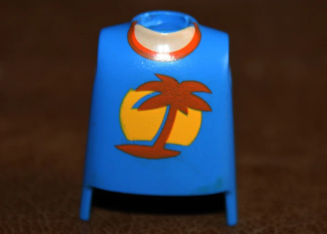 PLAYMOBIL PIÈCE DÉTACHÉE buste torse tshirt palmier pour custom ref aa ...