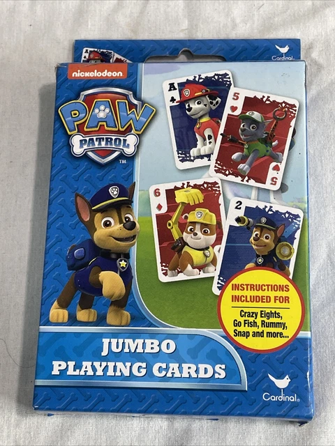 PAW PATROL JUMBO Playing Cards Nickelodeon Crazy Eights Go Fish Rummy ...