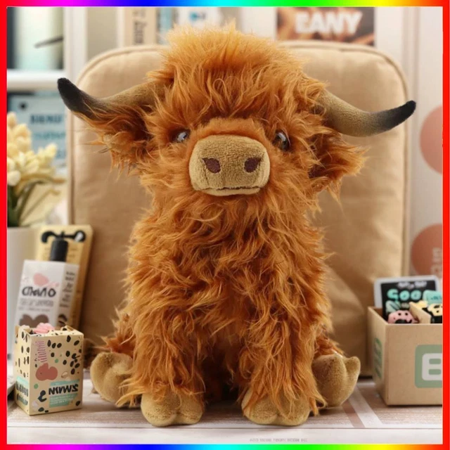 NEW CUDDLY HIGHLAND COW Calf Soft Toy Plush Toys D olls Scottish Cow ...