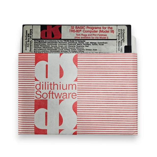 VINTAGE 1982 ORIGINAL Dilithium Software 32 BASIC Programs for TRS-80 ...