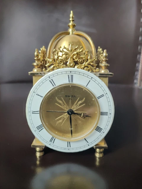 PENDULE MÉCANIQUE EN bronze, UTi SWIZA 8 jours avec sonnerie EUR 100,00 ...