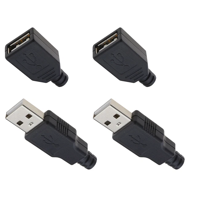 10 SET USB Type A 4 Pin Male/Female Jack Connector 4 Pin Assembly ...