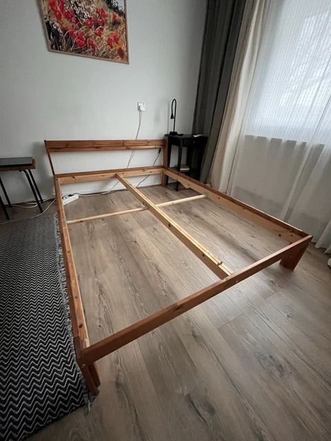 IKEA NEIDEN STANDARD Double Bed Pine Wood Frame - Slats not included. £ ...