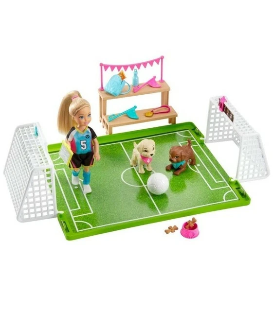BARBIE DREAMHOUSE ADVENTURES Chelsea Football Playset Mattel Toys Dog ...