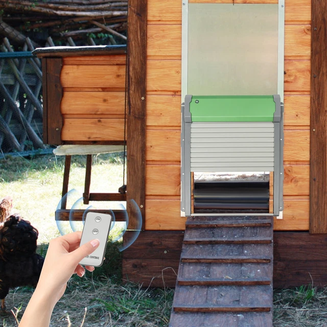 AUTOMATIC CHICKEN COOP Door Solar Powered Chicken Coop Doors with Light ...