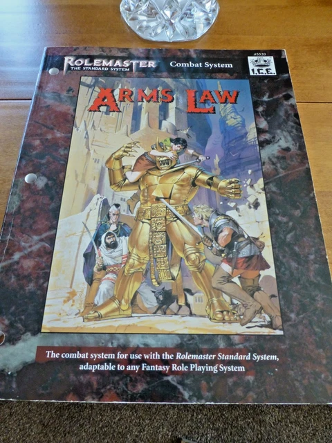 I.C.E. ROLEMASTER RPG ARMS LAW Rule Book Iron Crown Enterprises #5520 £ ...