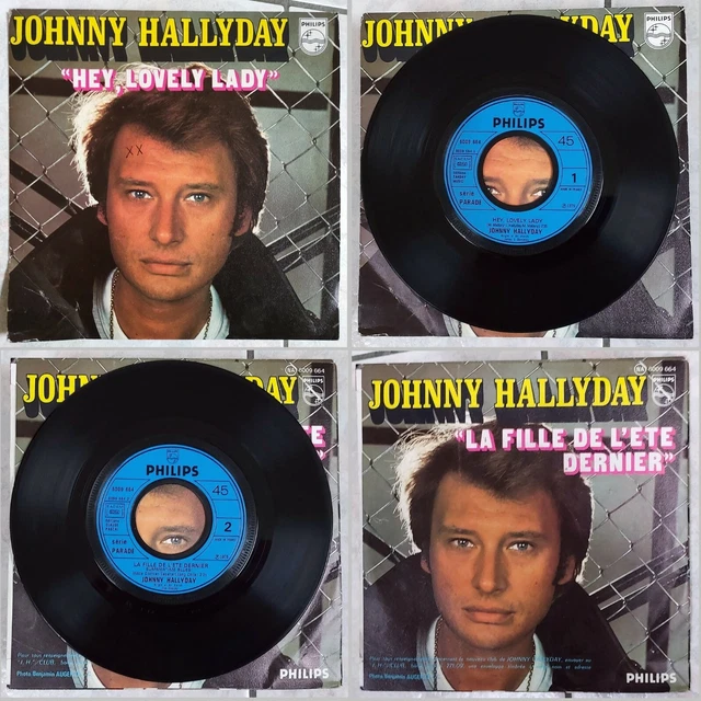 JOHNNY HALLYDAY -45T SP- HEY LOVELY LADY / LA FILLE DE L’ÉTÉ DERNIER ...