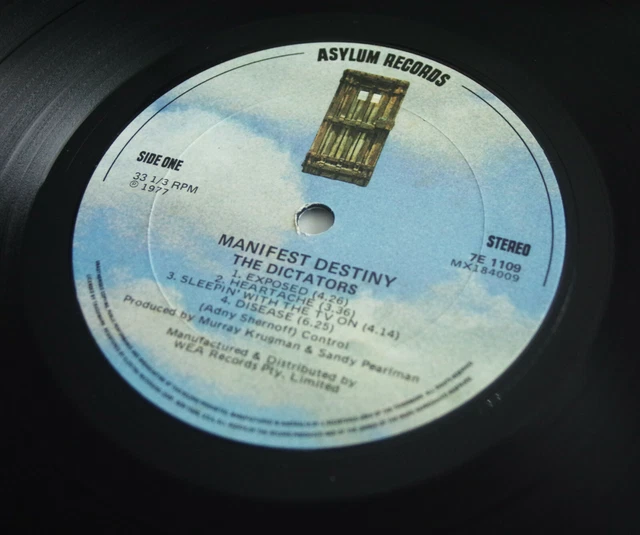 THE DICTATORS MANIFEST DESTINY Australian ORIGINAL 1977 ASYLUM Records ...