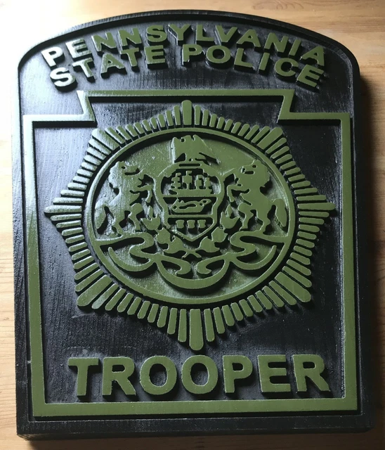 POLICE PENNSYLVANIA TROOPER Tactical Subdued 3D routed wood Patch Sign ...