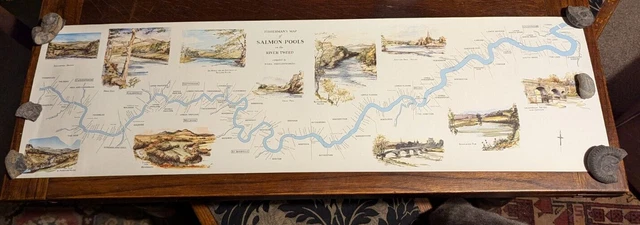&MAP OF THE Salmon Pools of the River Tweed" Print - Nigel Houldsworth ...