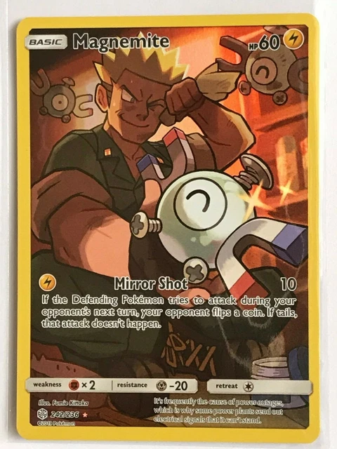 MAGNEMITE SECRET FULL ART ULTRA RARE 242/236 SM Cosmic Eclipse Pokemon ...