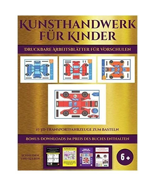 DRUCKBARE ARBEITSBLÄTTER FÜR Vorschulen (17 3D-Transportfahrzeuge zum Basteln) EUR 8,99 ...