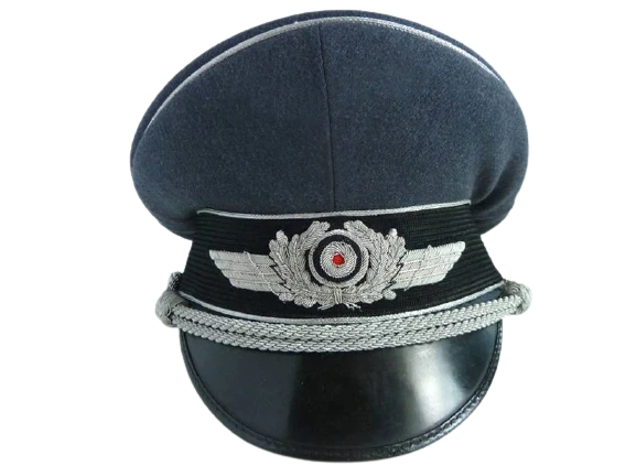 WW2 GERMAN UNIFORM Hat Army Luftwaffe Officers Visor Cap Headgear WWI ...