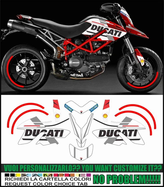 ADHÉSIFS HYPERMOTARD 796 1100 Moto Gp 2018 Tribute Remp Set Compatible ...