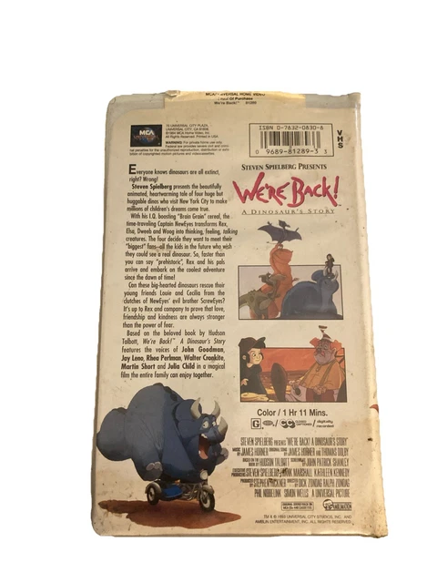 WERE BACK A Dinosaurs Story (VHS, 1994, Clamshell) £3.12 - PicClick UK
