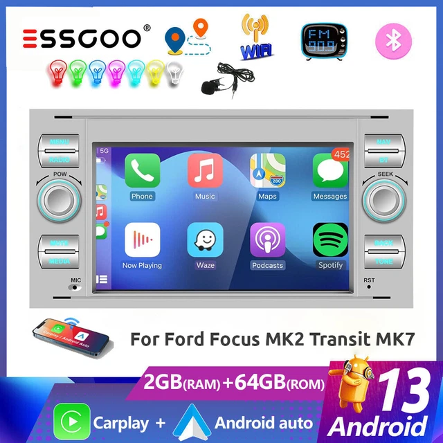 FOR FORD TRANSIT Mk7 Kuga Focus Fiesta Android 13 Car Stereo Radio GPS ...