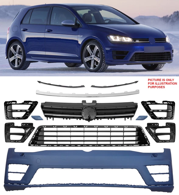 FRONT BUMPER GRILLE Vents Bodykit Golf R Conversion Primed For Vw Golf ...