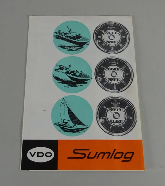 PROSPEKT / BROSCHÜRE VDO Sumlog Bootsinstrument Stand ca. 60er Jahre ...
