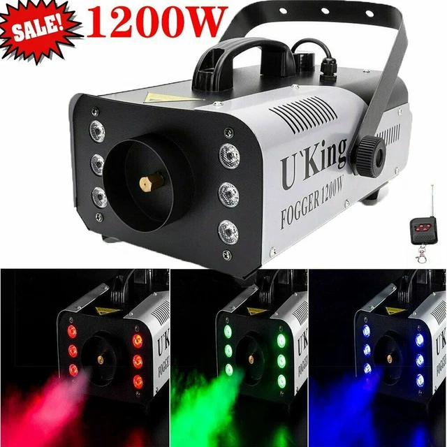 SMOKE FOG MACHINE 700W/1200W RGB Muti Color LED Party Wedding Xmas ...