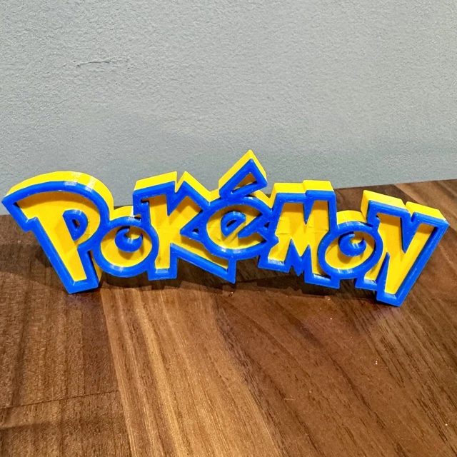 POKEMON LOGO SIGN, 3D Printed Video Game Shelf / Desk Art, Display ...