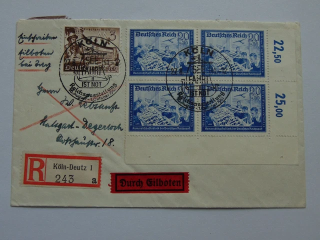 DR LEIPZIGER MESSE 1940 & Bogenrand-VB Kam.-block II 1941, Mi 739 777 ...