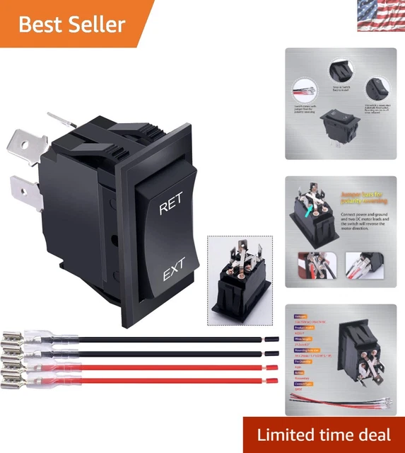 12V DPDT ROCKER Switch with Reverse Polarity - 20A Motor Control ...