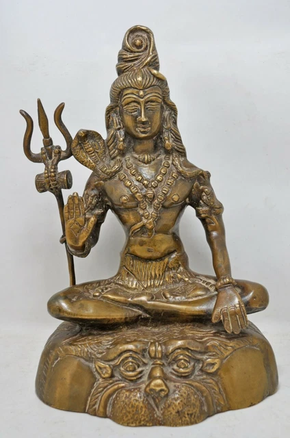 VINTAGE GOD SHIVA Statue Figurine Idol Original Old Hand Crafted Casted ...