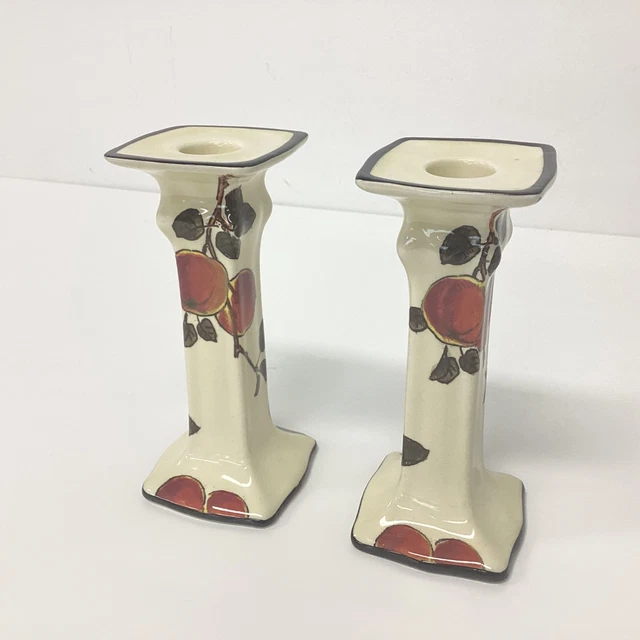 ROYAL DOULTON MADE in England Peach Candlesticks x 2 (H1) NS#8633 $34. ...