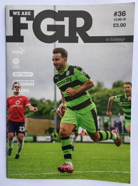 FOREST GREEN ROVERS v Eastleigh programme - 13/09/2016 - National ...