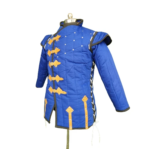 ROYAL BLUE MEDIEVAL Thick Padded Gambeson suit of armor quilted ...