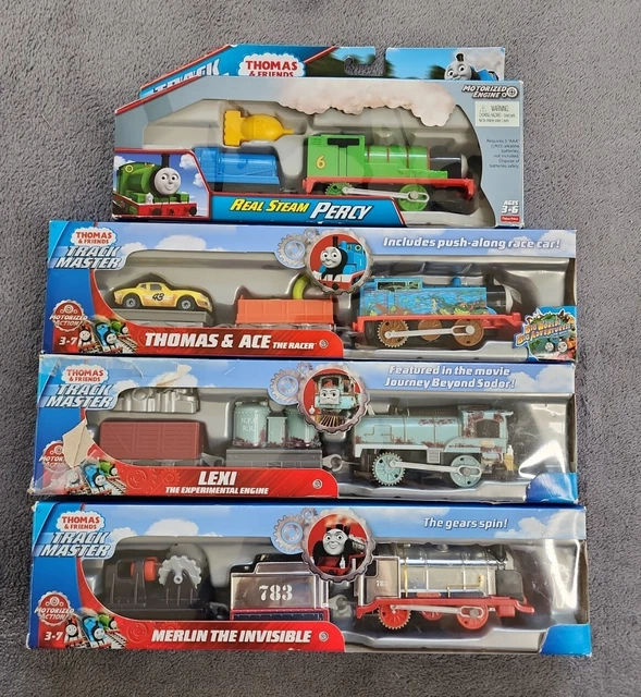 THOMAS & FRIENDS Trackmaster Real Steam Percy, Merlin, Lexi, and Thomas ...