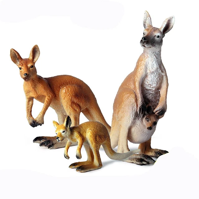 ZOO SCENES LIFELIKE Kangaroo Model Simulation Wild Animal Roo Cub ...
