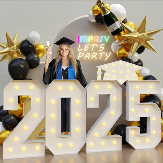 GRADUATION DECORATIONS CLASS of 2025, 4FT 2025 Marquee Numbers for ...