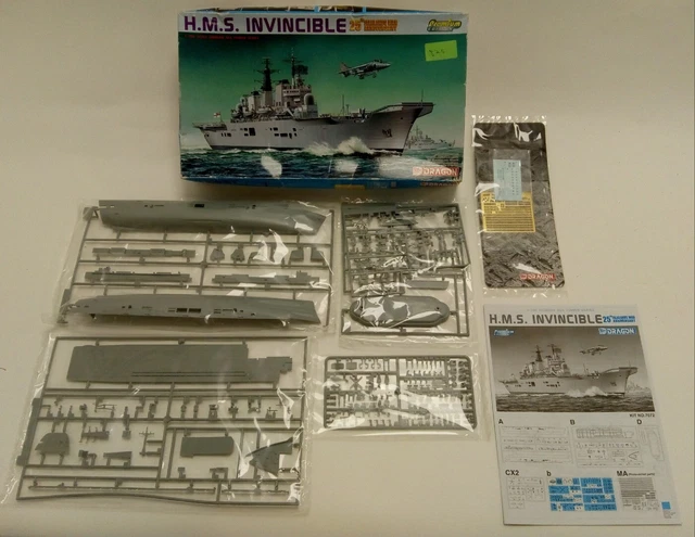 HMS INVINCIBLE AIRCRAFT Carrier Model Kit by Dragon 1:700 Scale £24.00 ...