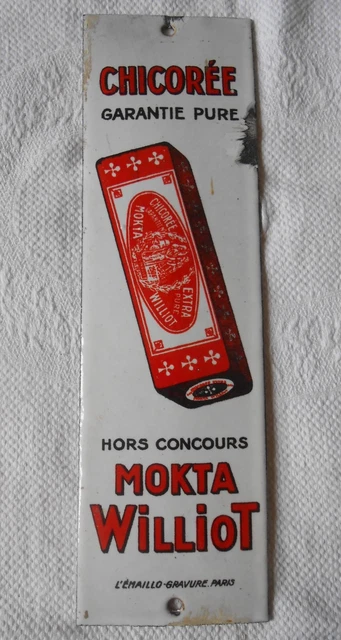 ANCIENNE PLAQUE EMAILLEE Chicoree Mokta Williot EUR 244,90 - PicClick FR