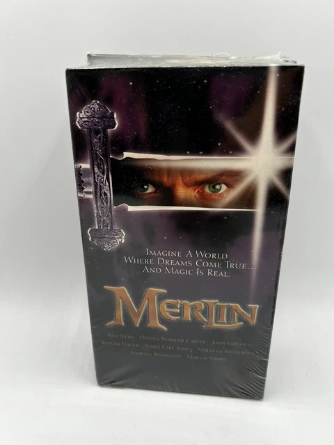 Merlin 1998 Vhs Tape Tv Miniseries Part 1 And 2 Hallmark Nbc Sam Neill