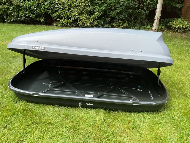 HALFORDS CAR ROOF Box Used with key lock and mounting brackets £30.00 ...