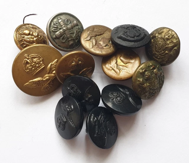 1940S WWII RAF Buttons - Vintage WWI Military Button JOB LOT - Rifleman ...