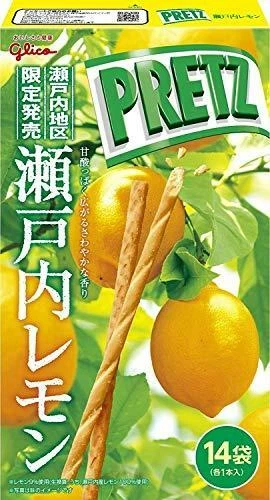 JAPANESE POPULAR SWEETS Glico Giant Pritz Setouchi Lemon 1 box 14 bags ...