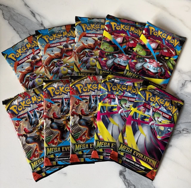 POKÉMON TCG MEGA Evolutions 10 Booster Packs. Factory Sealed. UK ...