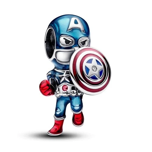PANDORA MARVEL THE Avengers Captain America Charm 793129C01 EUR 75,00 ...