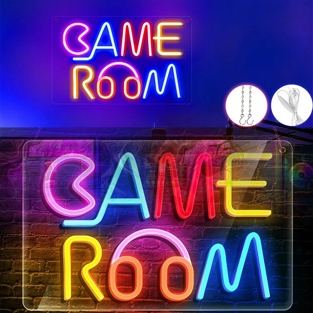 LED GAME ROOM Neon Sign Hanging Wall Party Decor Neon Lamp Gaming Night ...