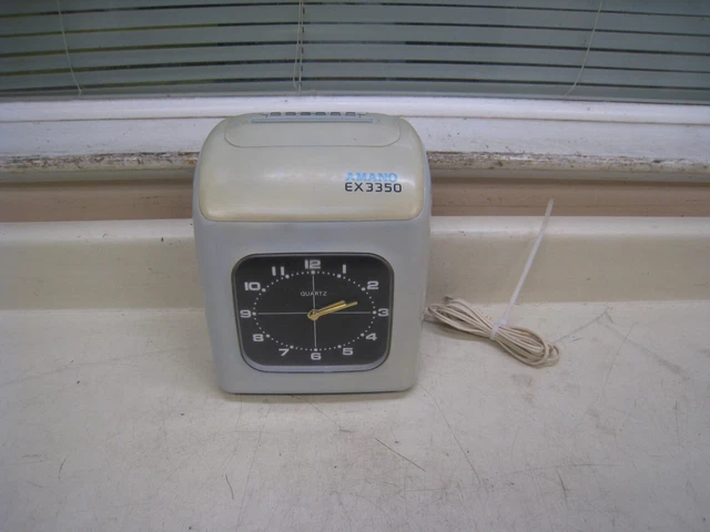 AMANO VINTAGE TIME Clock / Time Recorder (No Key) P/N: EX-3350 FREE ...