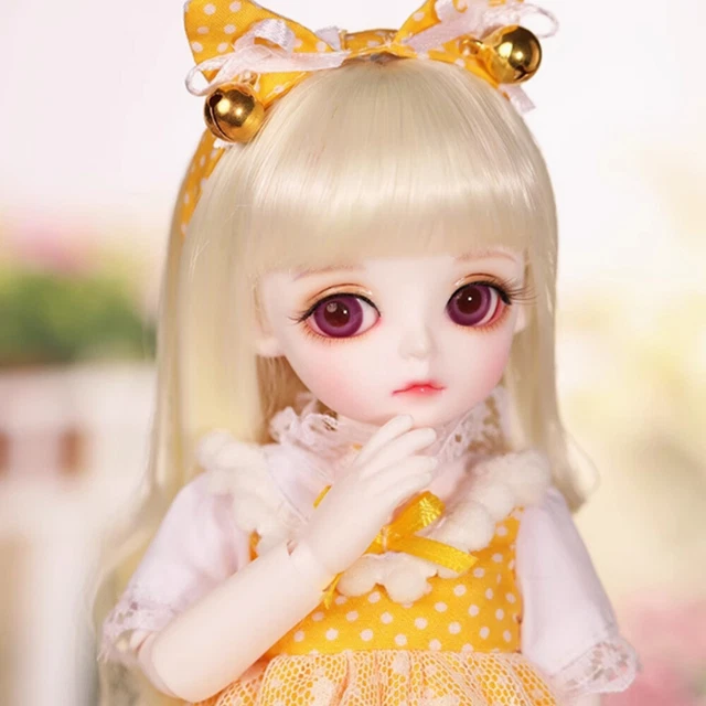 MINI 1/6 BJD Doll Lovely Girl SD Jointed Bare with Face Makeup Delicate ...