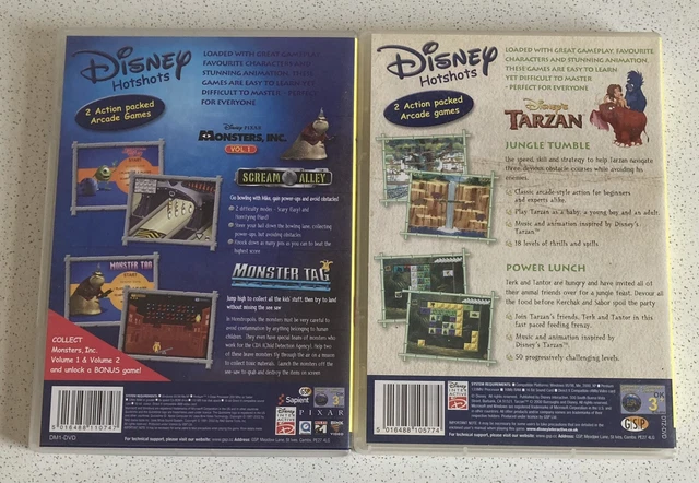 DISNEY HOTSHOTS: - Tarzan & Monsters Inc Volume 1 PC CD ROM Bundle £4. ...