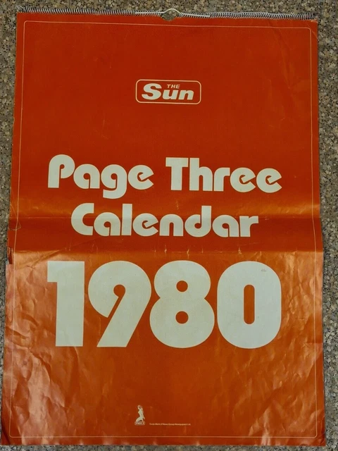 VINTAGE THE SUN Newspaper Page 3 Glamour Girl Models Large A2 Calendar ...