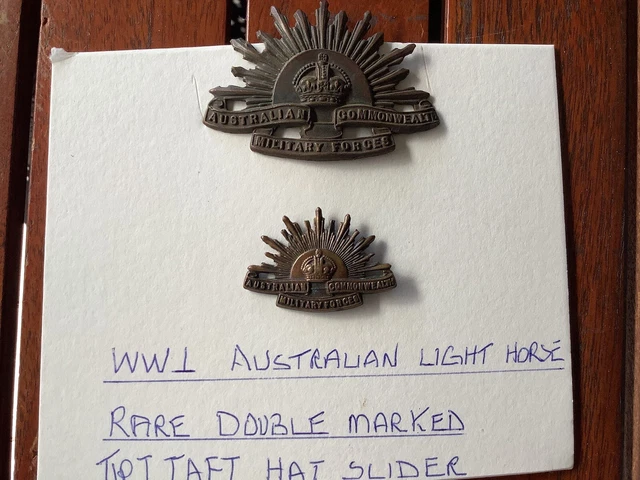 WW1 - WW2 Australian Army rising brown sun collar badges replica AIF ...