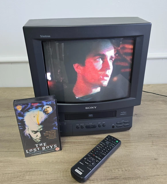 SONY TRINITRON KV-14V6U. CRT Colour TV VHS Combo Retro Gaming 14 ...