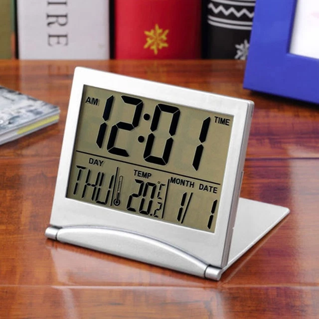 USEFUL DIGITAL CLOCK Display Folding Date Desktop Home LCD Station ...